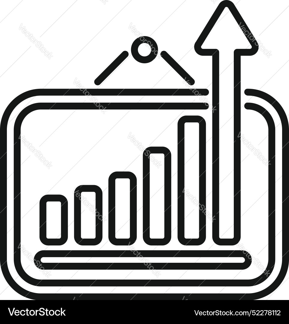 Graph on noticeboard showing growing business Vector Image