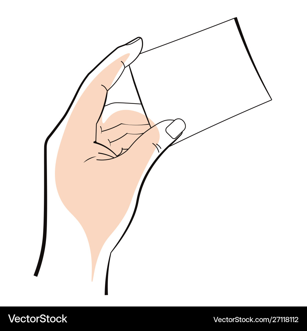Hand holding object template edges palm Royalty Free Vector