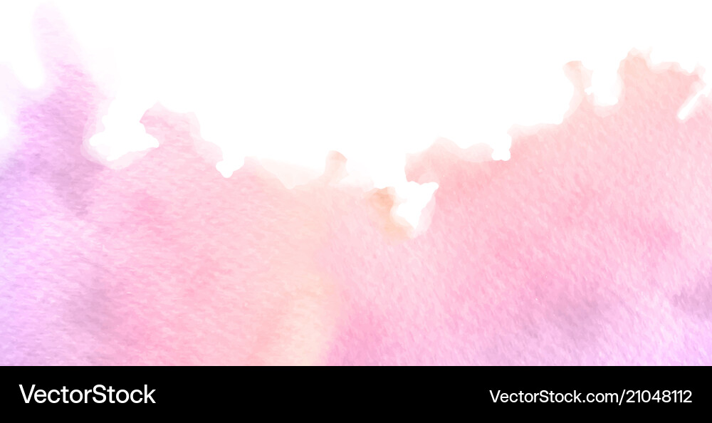 Hand painted pink watercolor bottom border Vector Image