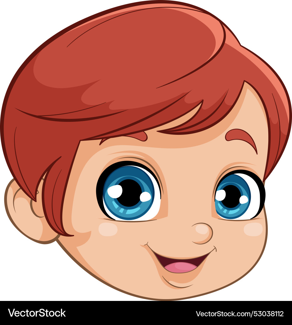Happy child with big blue eyes Royalty Free Vector Image