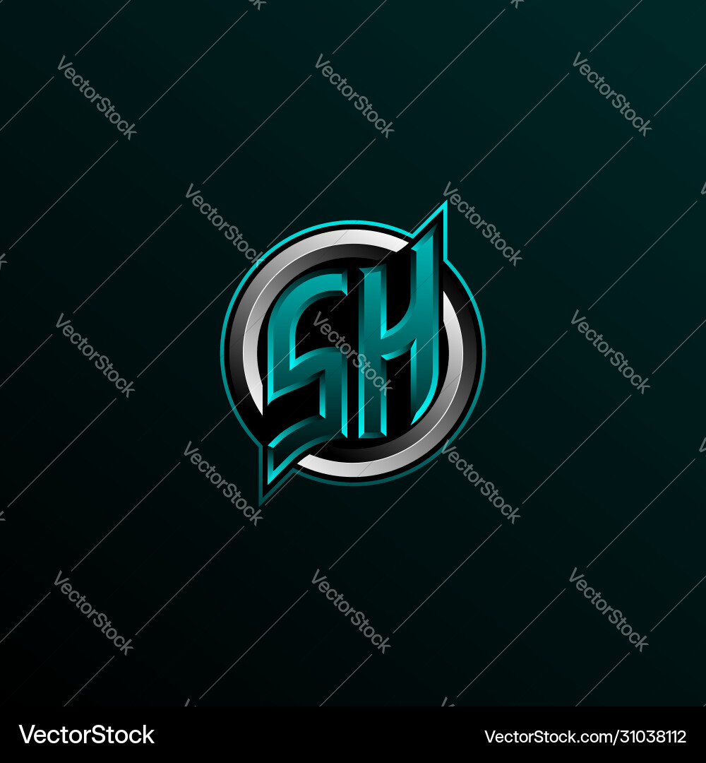 Initial sh logo design Royalty Free Vector Image