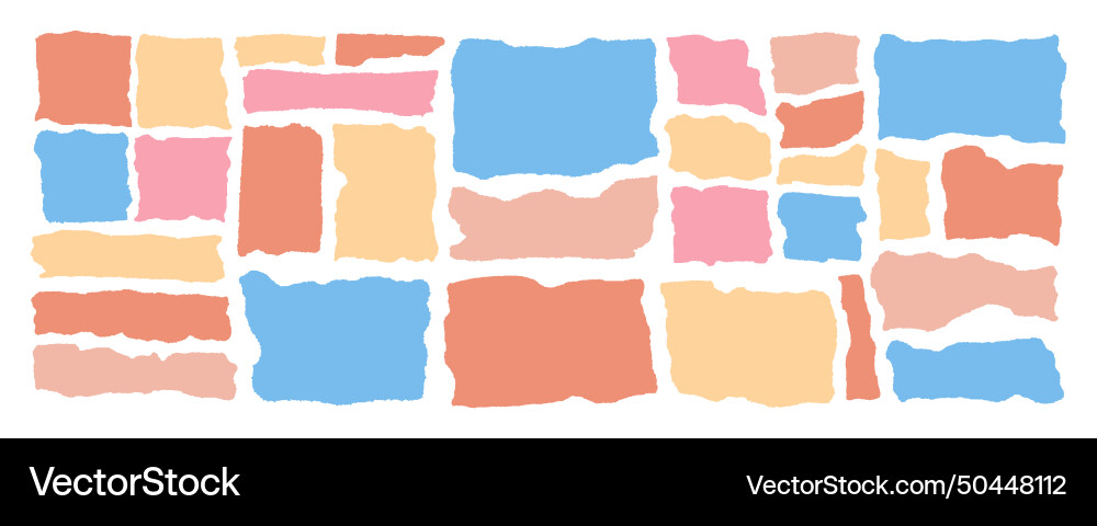 Jagged shapes ripped paper set Royalty Free Vector Image