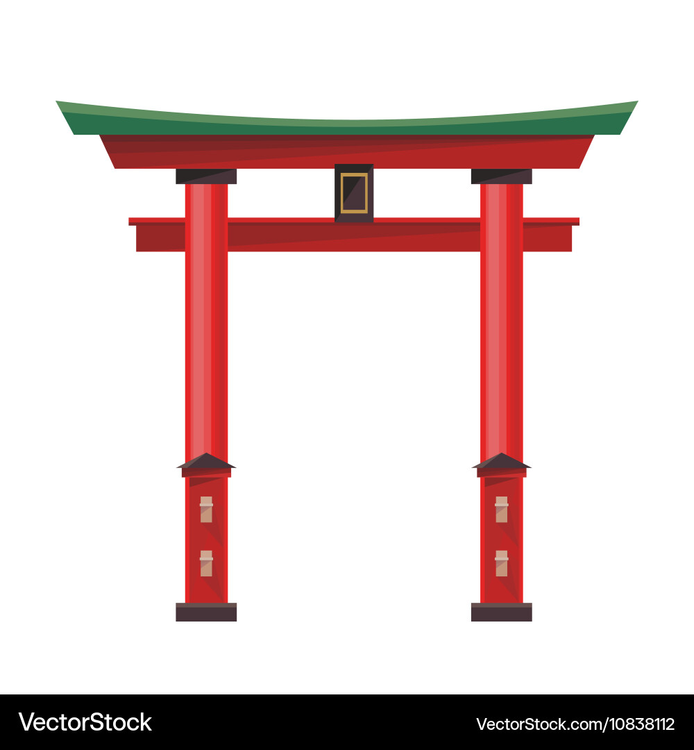 Japanese gate icon isolated on white background Vector Image