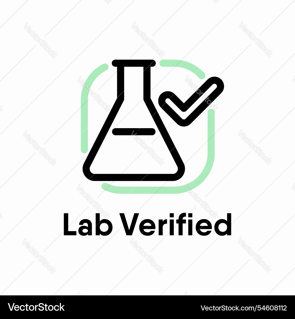 Lab verified information sign Royalty Free Vector Image