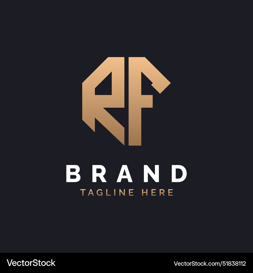 Rf logo design modern minimal elegant and luxury Vector Image