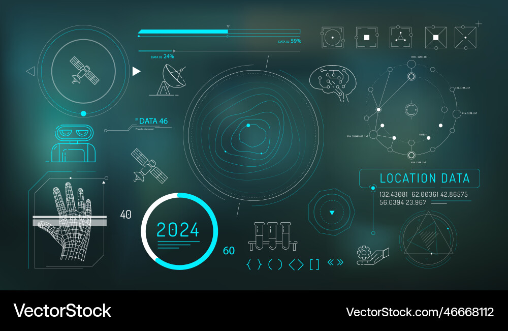 Set of infographic elements about satellite Vector Image