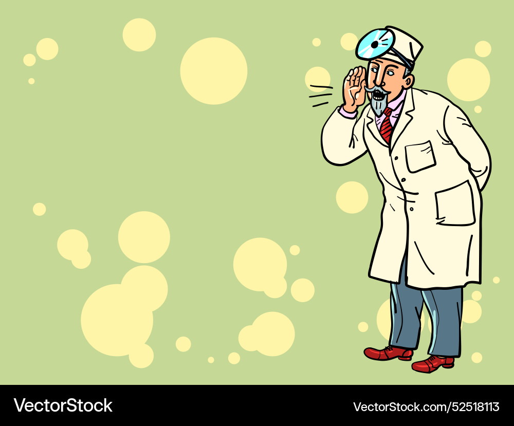 An elderly professional doctor speaks Royalty Free Vector