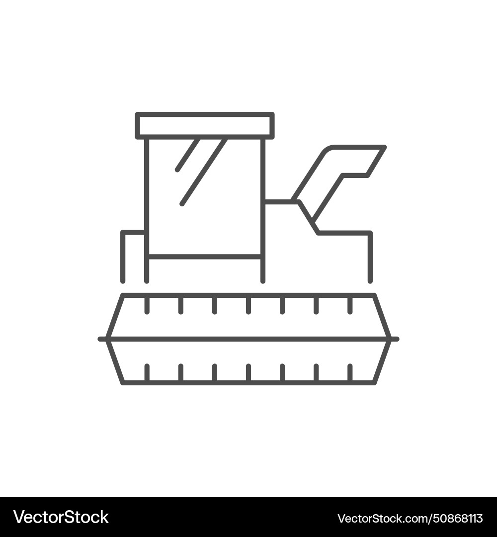 Combine harvester line outline icon Royalty Free Vector