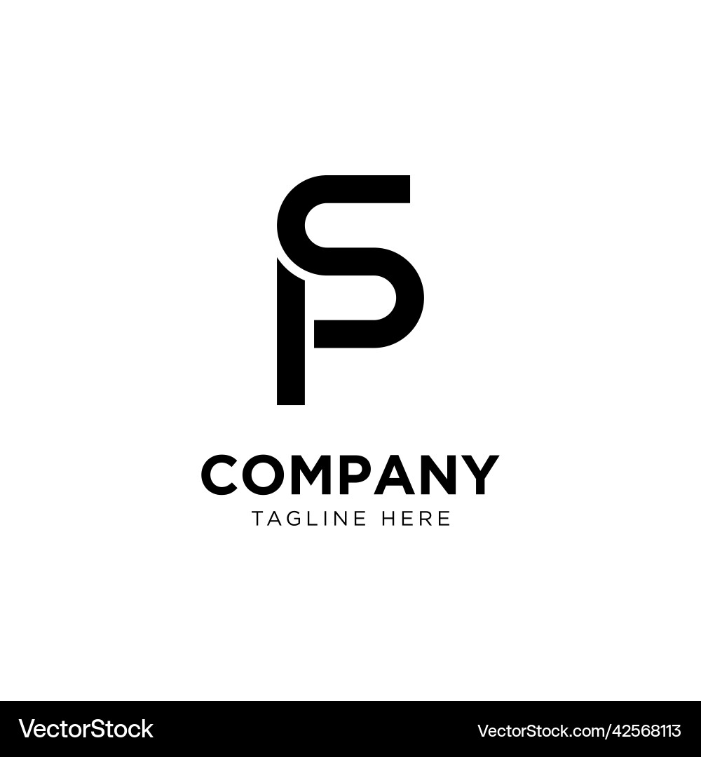 Creative monogram ps logo design template Vector Image