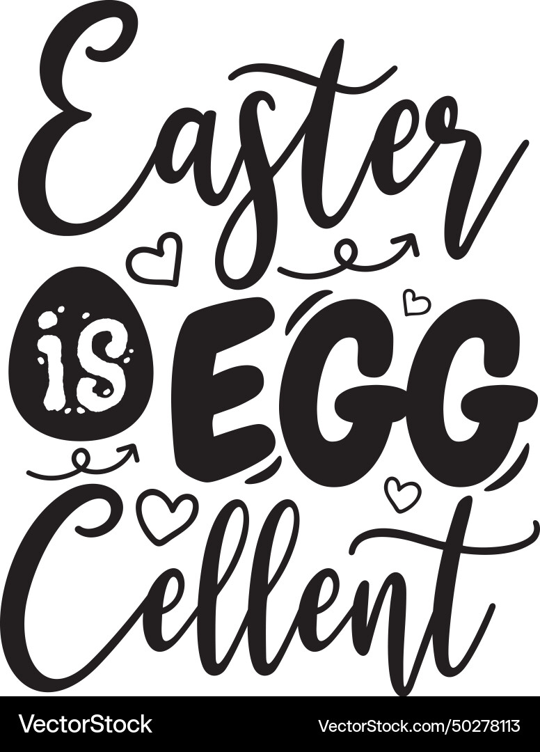Easter Egg Celebration Typography Royalty Free Vector Image