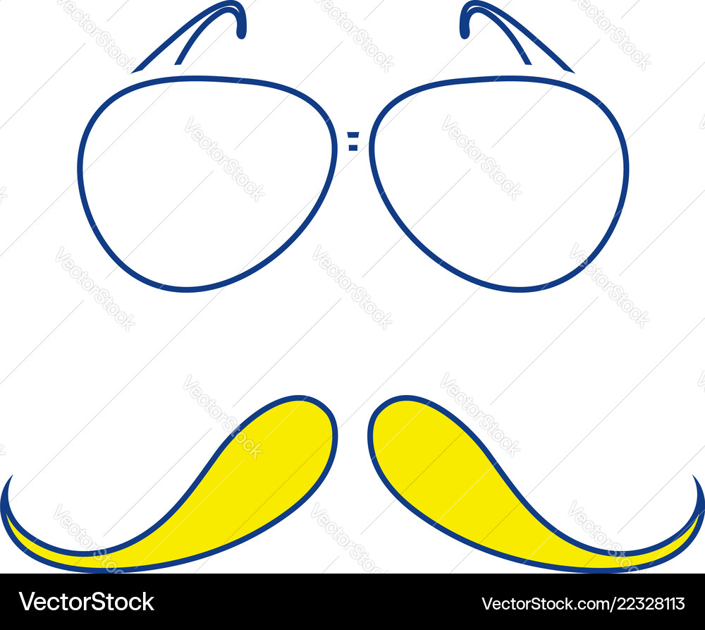 Glasses and mustache icon Royalty Free Vector Image