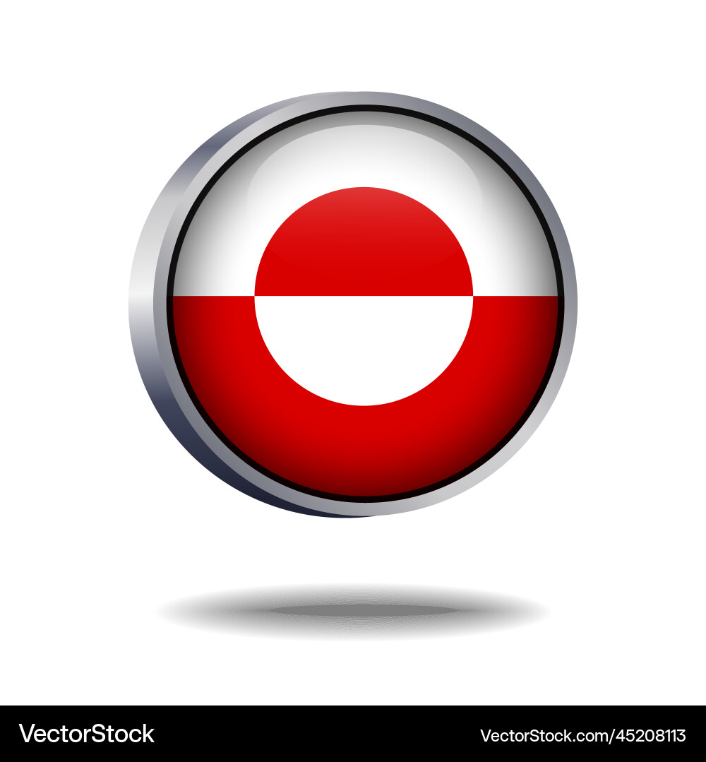 Greenland flag button Royalty Free Vector Image