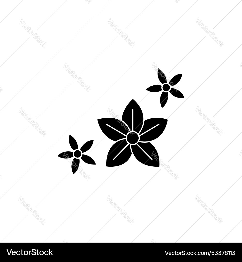 Jasmine icon set plumeria fragrant Royalty Free Vector Image
