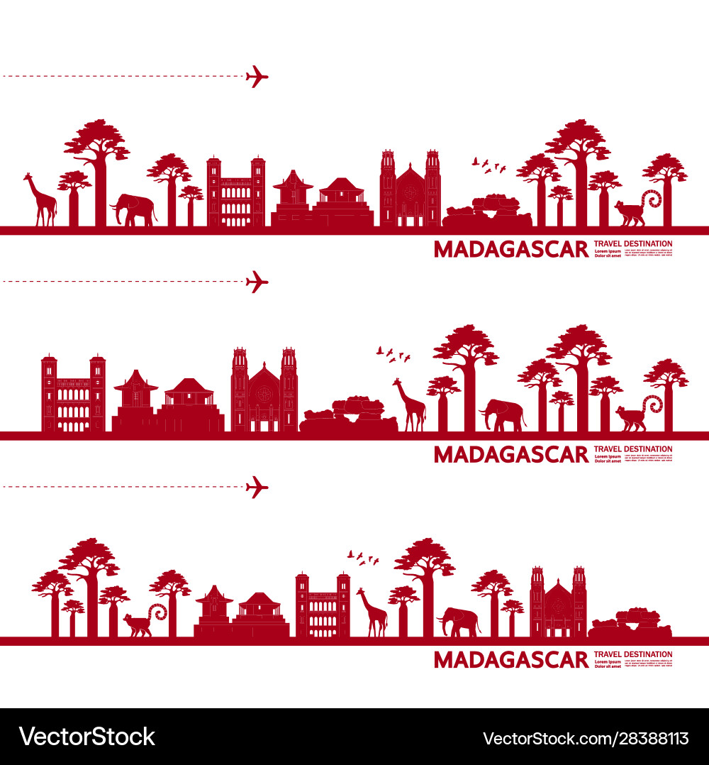 Madagascar travel destination Royalty Free Vector Image