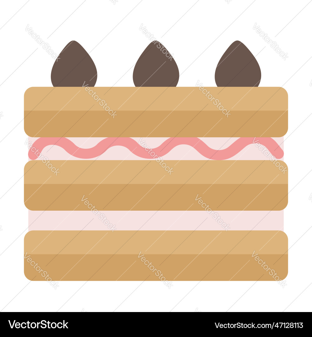 Mini cake in flat style Royalty Free Vector Image