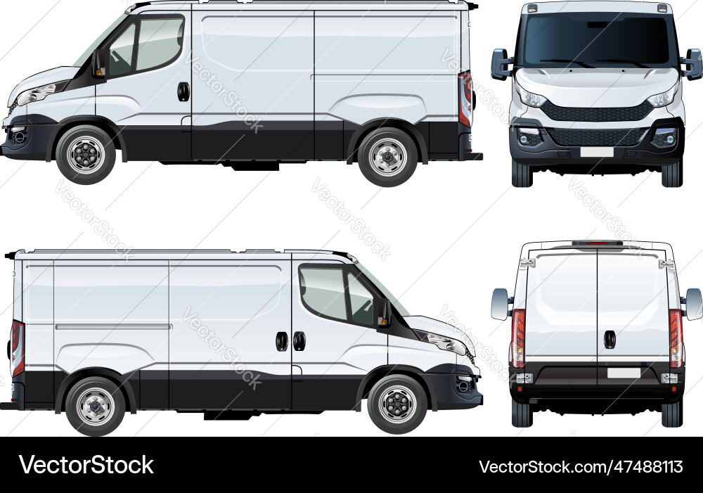 Modern Cargo Van Template Royalty Free Vector Image