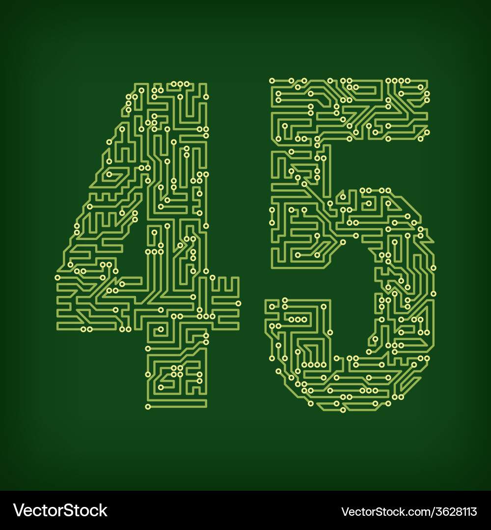 Pcb letter and digits Royalty Free Vector Image