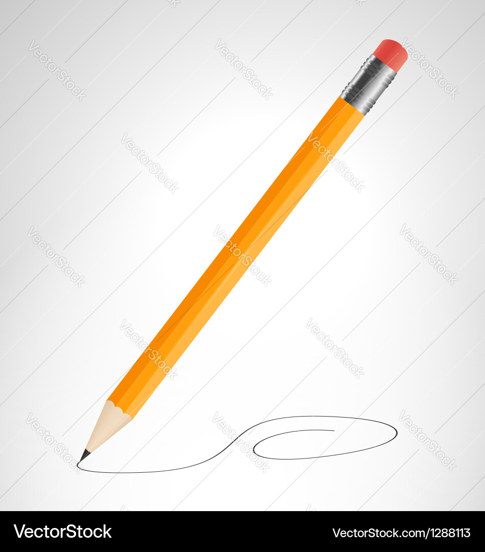Pencil is drawing curve Royalty Free Vector Image