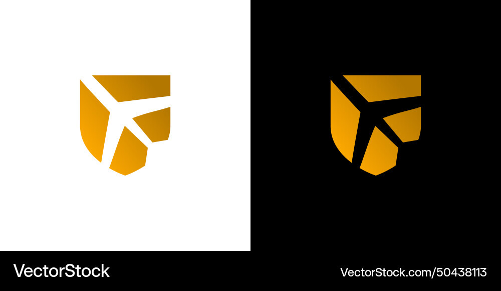 Simple and modern aircraft security logo design Vector Image