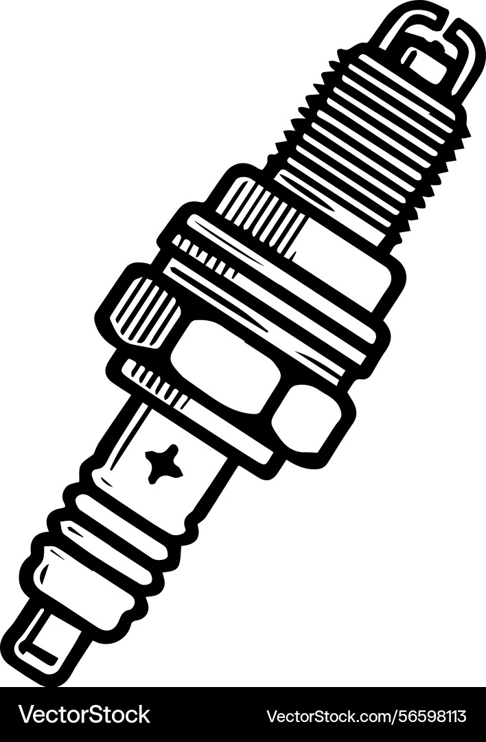 Simple icon of a spark plug logo design Royalty Free Vector