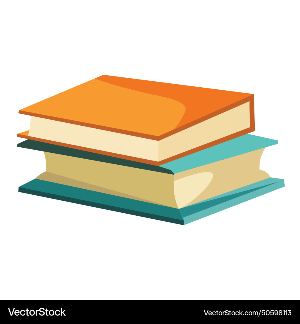 Two books stack book stacked Royalty Free Vector Image