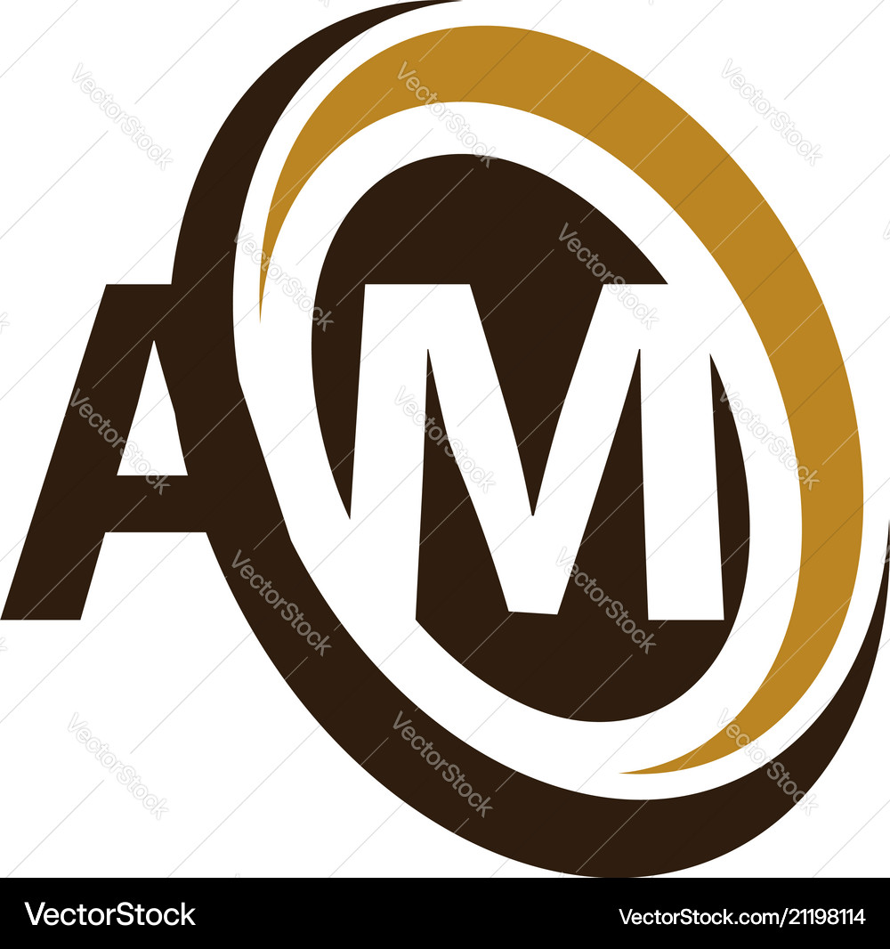 AM Initial Logo Icon Template Royalty Free Vector Image
