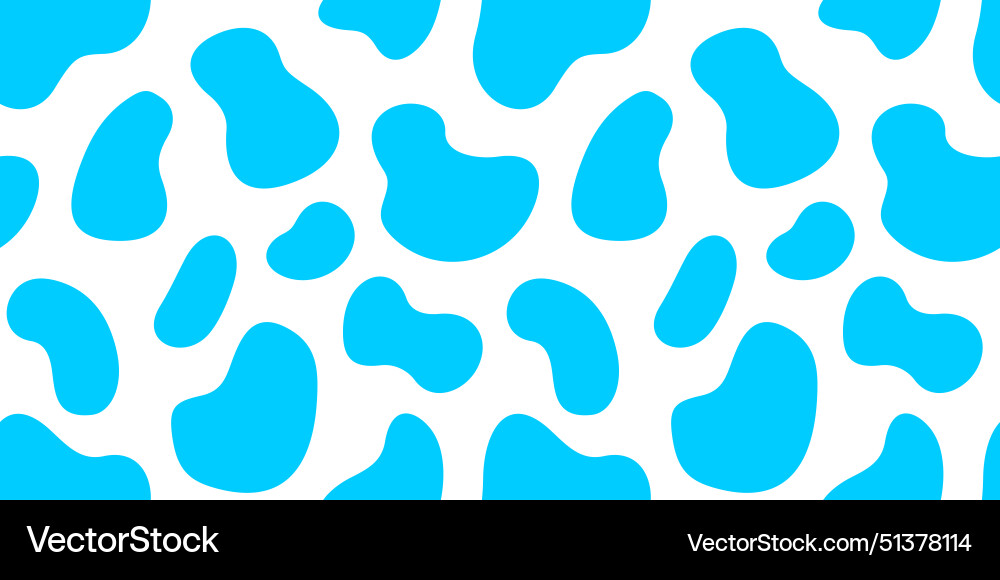 Blue cow seamless pattern Royalty Free Vector Image