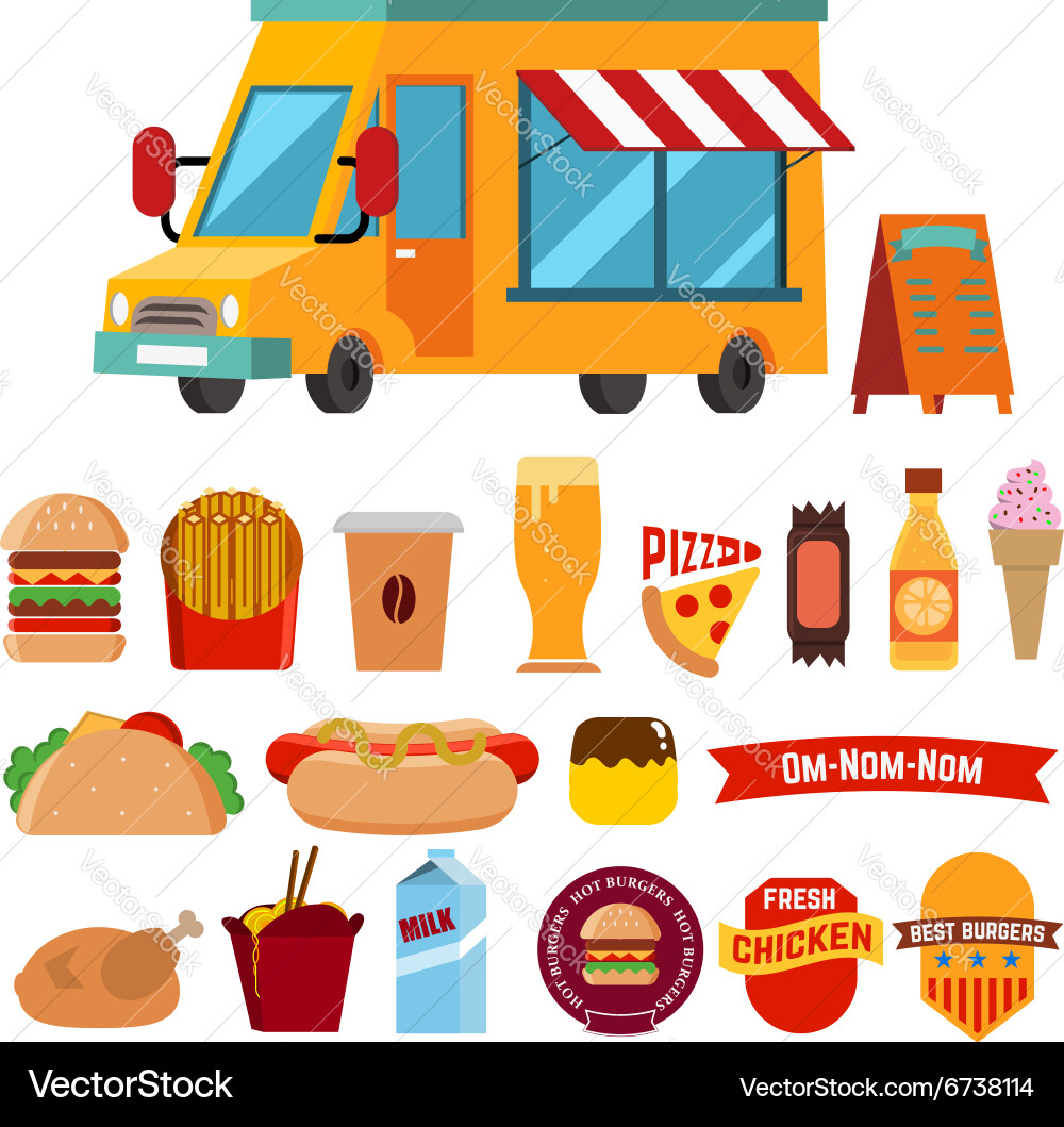 Food track Royalty Free Vector Image - VectorStock