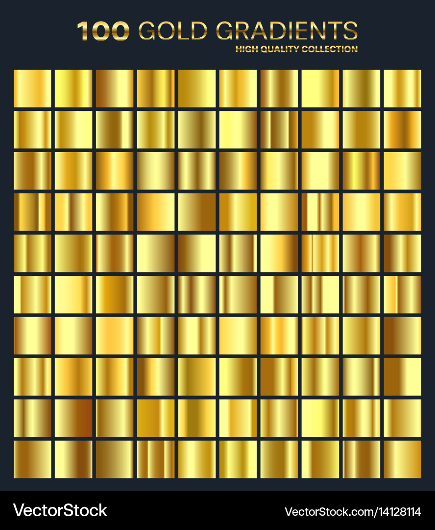 Goldgolden gradientpatterntemplateset Royalty Free Vector