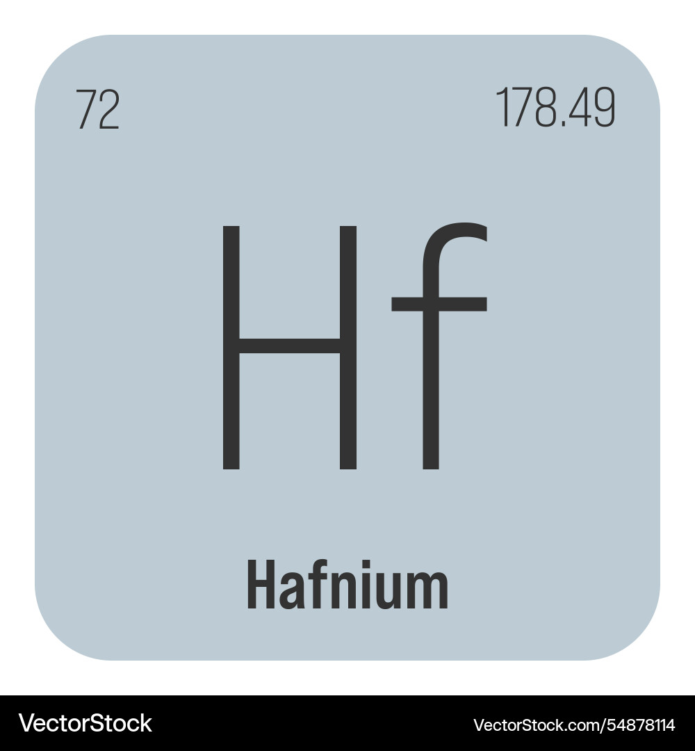 Hafnium hf periodic table element Royalty Free Vector Image