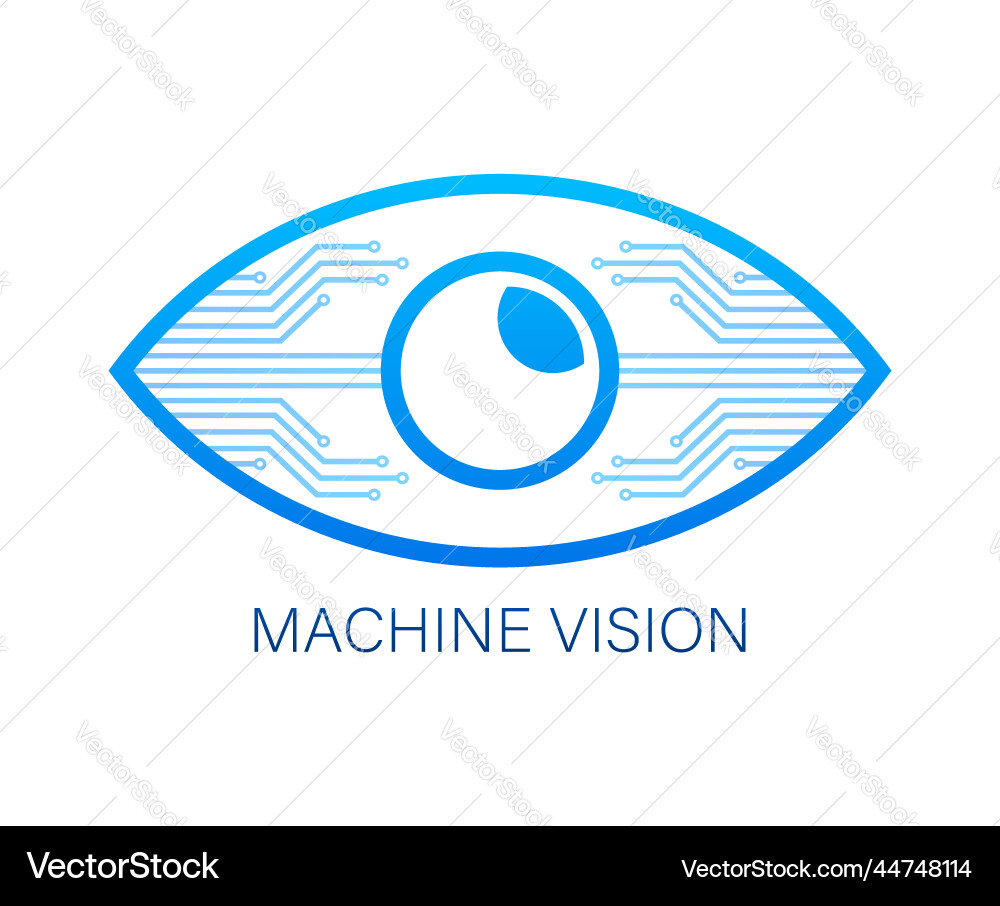 Machine vision sign label stock Royalty Free Vector Image