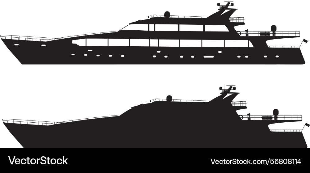 Ship silhouette yacht Royalty Free Vector Image