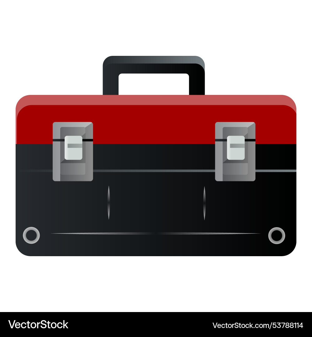 Toolbox with red and black design on a white Vector Image