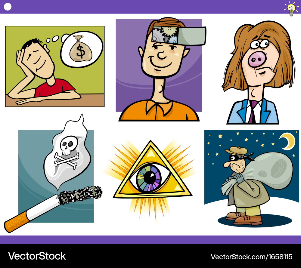 Cartoon concepts and ideas set Royalty Free Vector Image