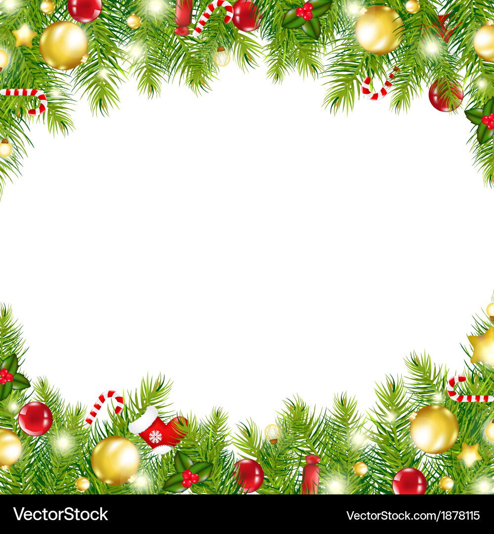 Christmas vintage border Royalty Free Vector Image