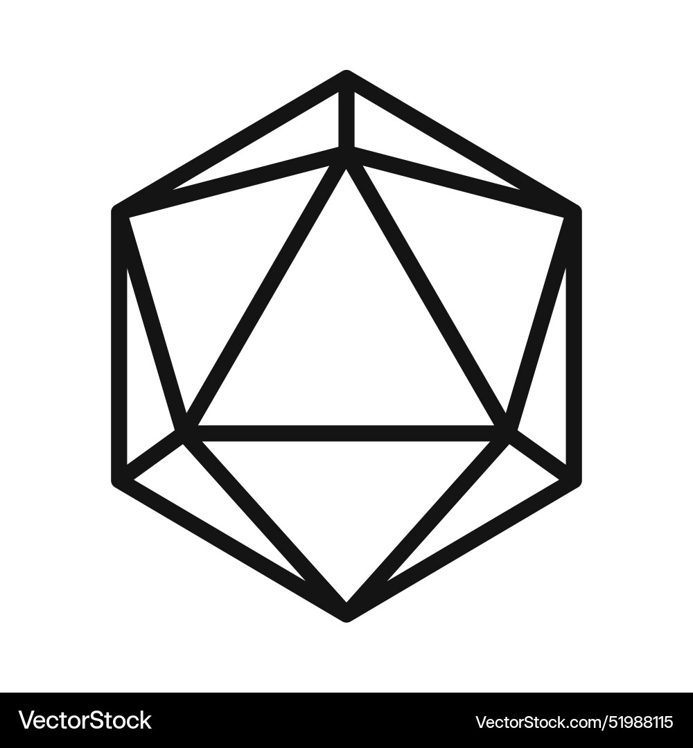 Dice d20 icon set role-playing for gaming Vector Image