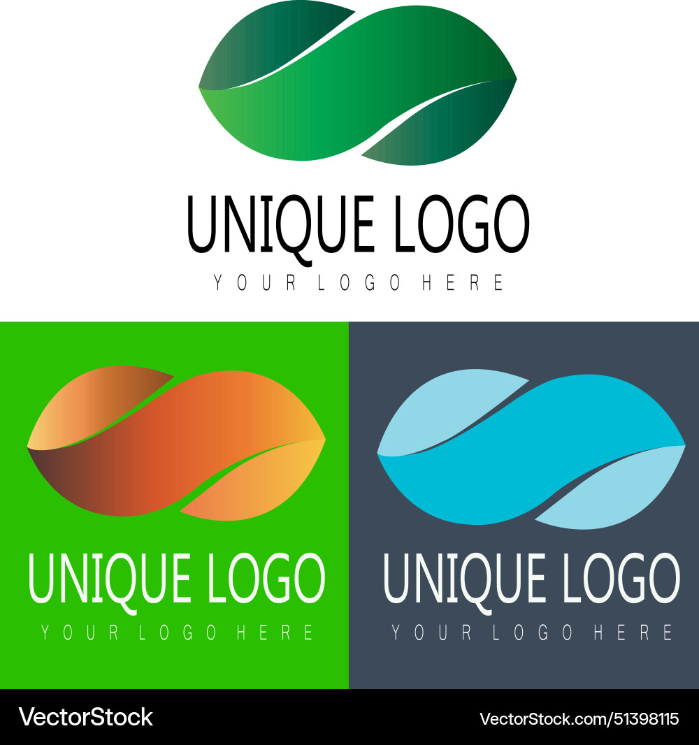 Green-unique-logo-editable-design Royalty Free Vector Image