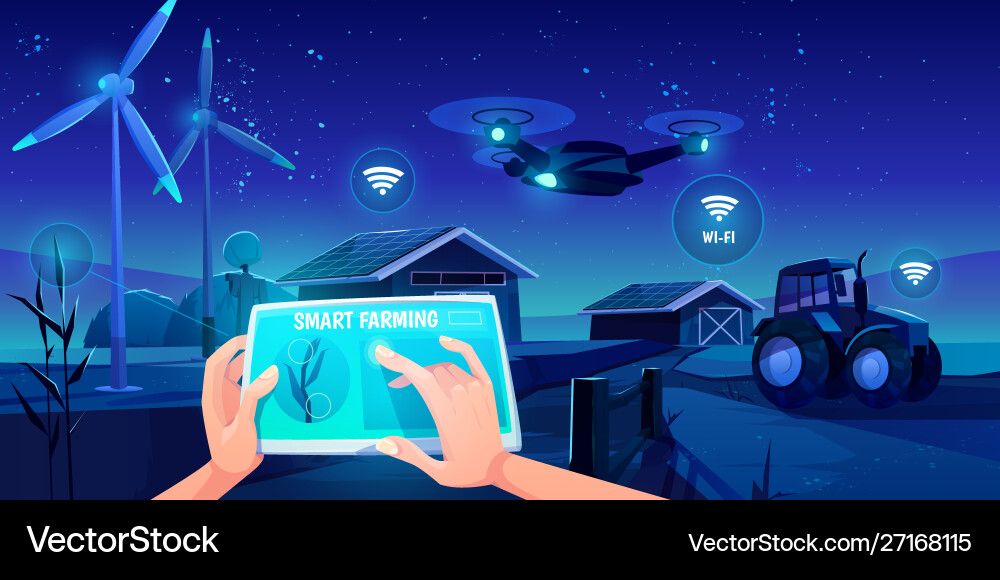 Smart Farming Technology Royalty Free Vector Image
