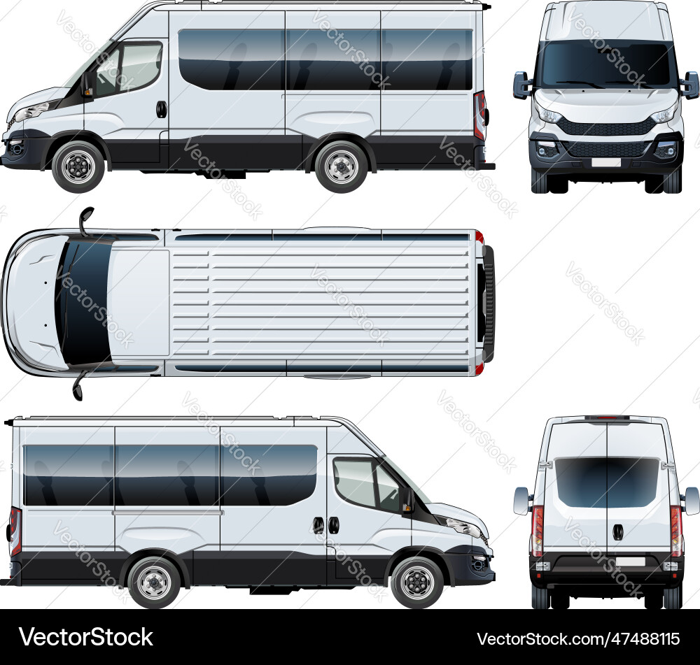 Van template isolated on white Royalty Free Vector Image