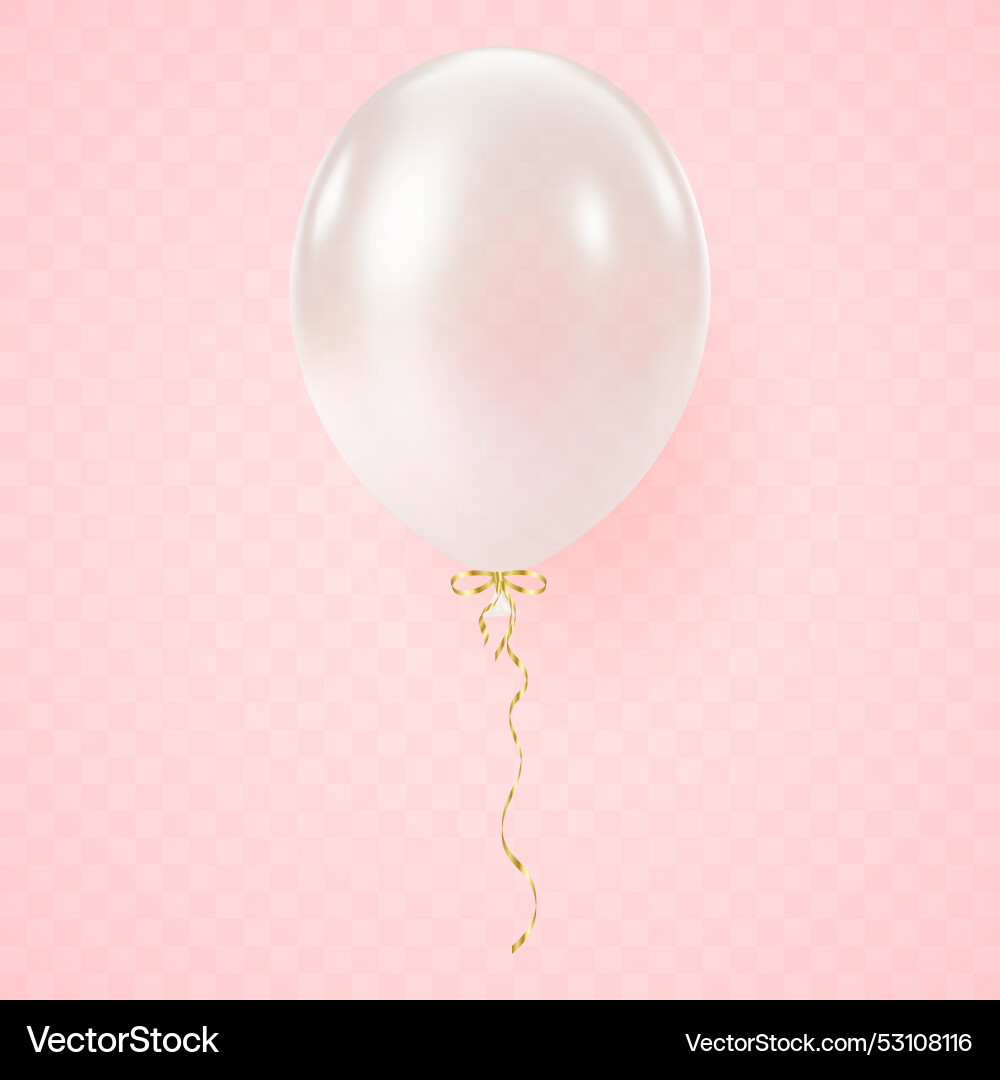 3d realistic transparent white balloon luxury Vector Image