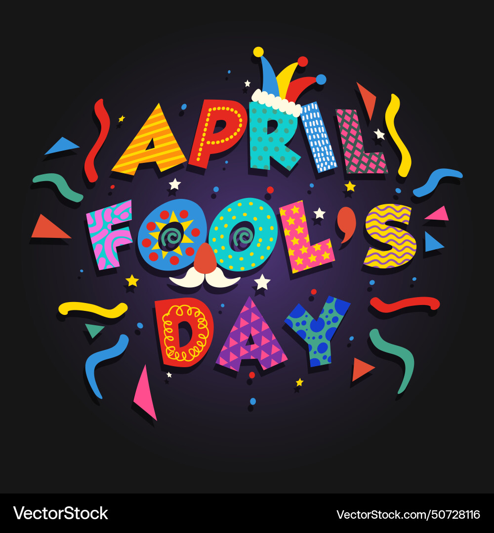 April fools day with colorful concept Royalty Free Vector