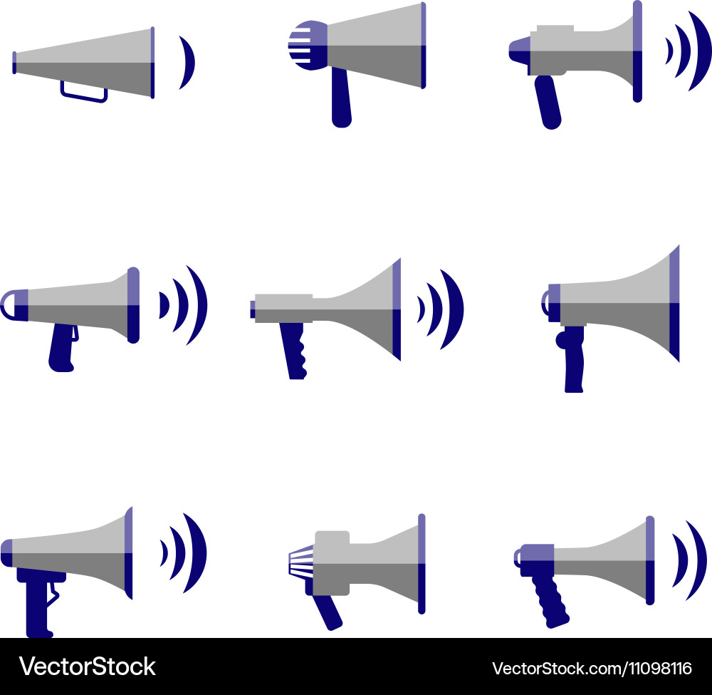 Bullhorn megaphone communication sound Royalty Free Vector