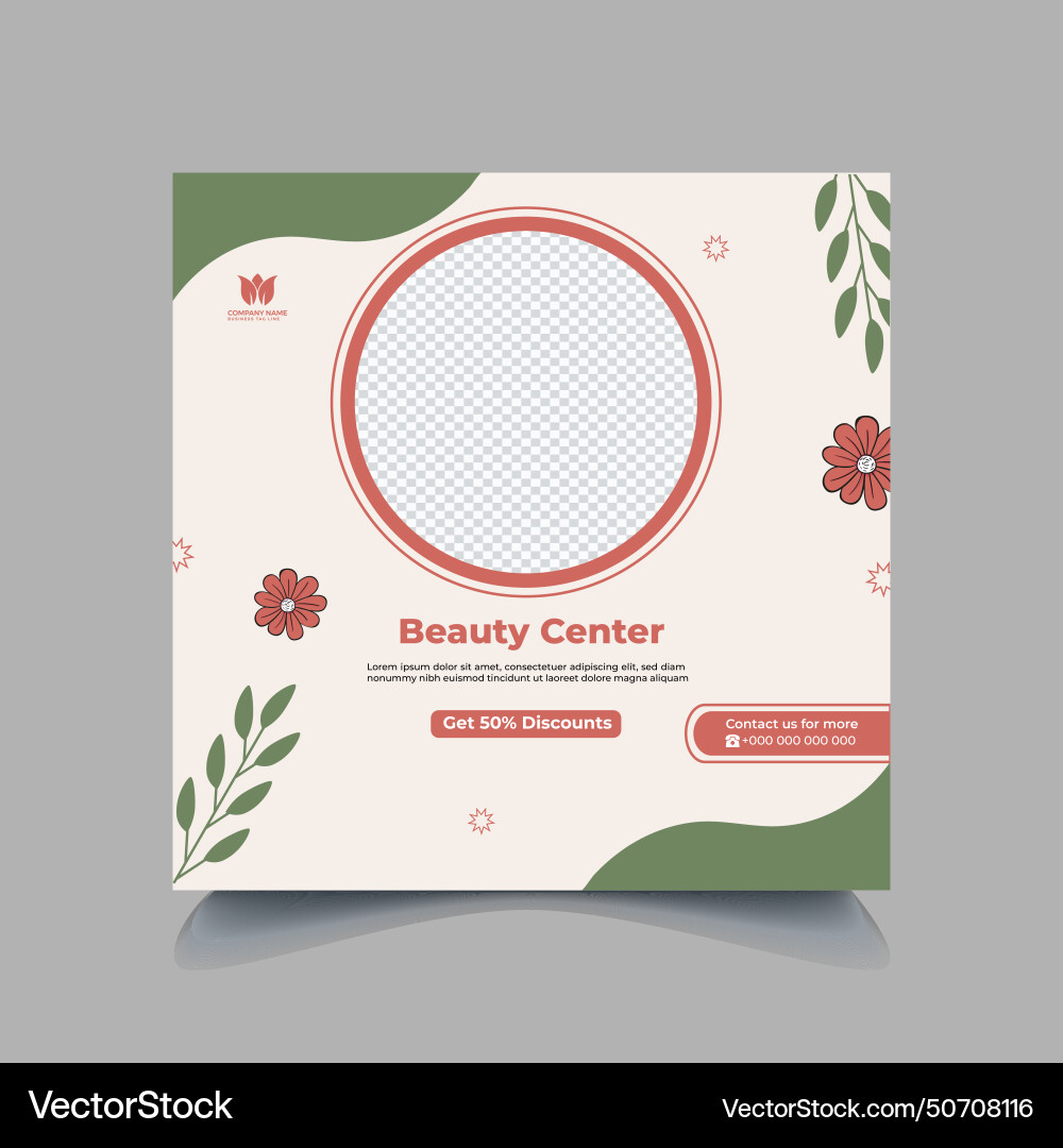 Creative beauty social media post template Vector Image