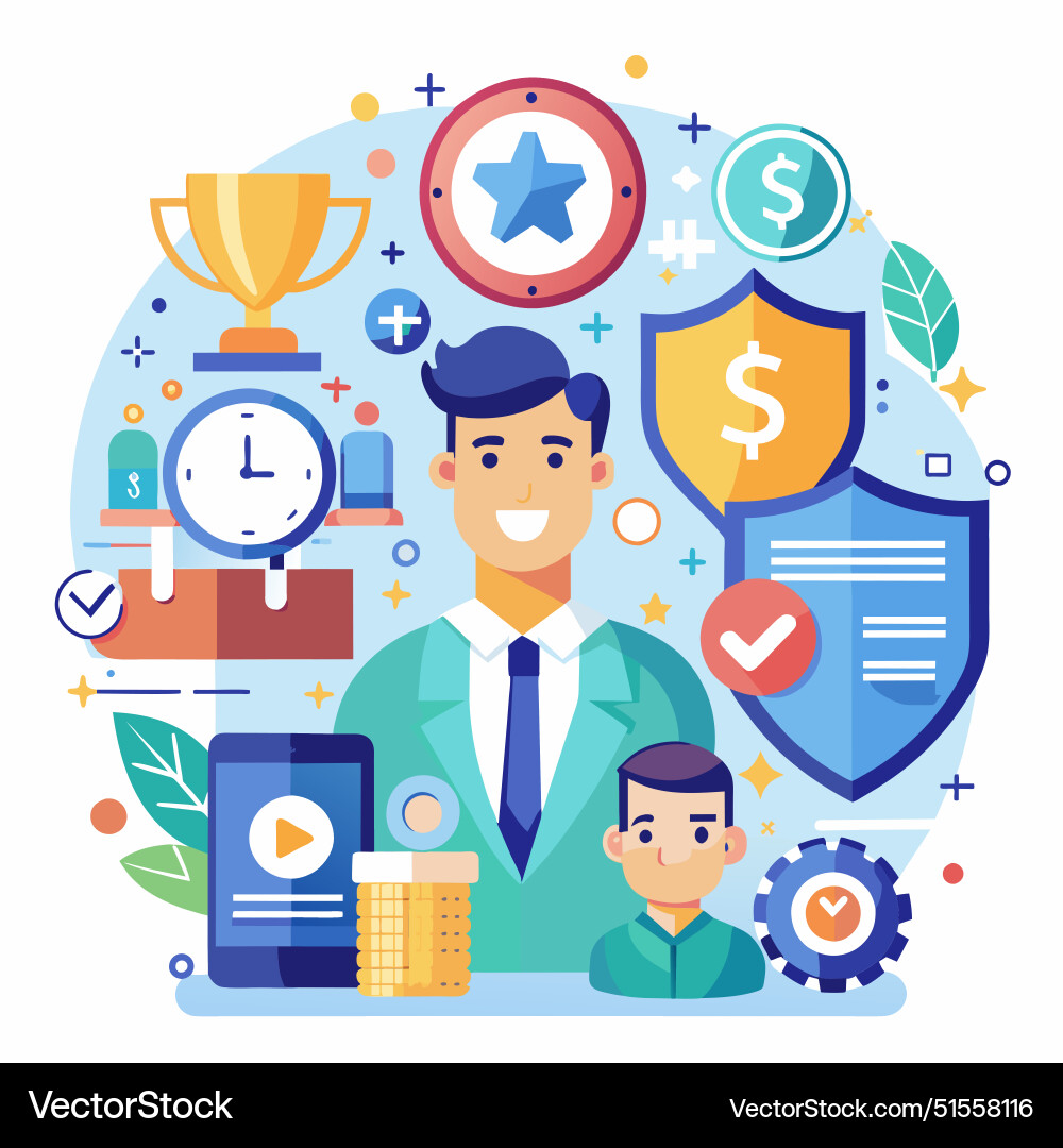 Employee benefits and compensation for staff Vector Image