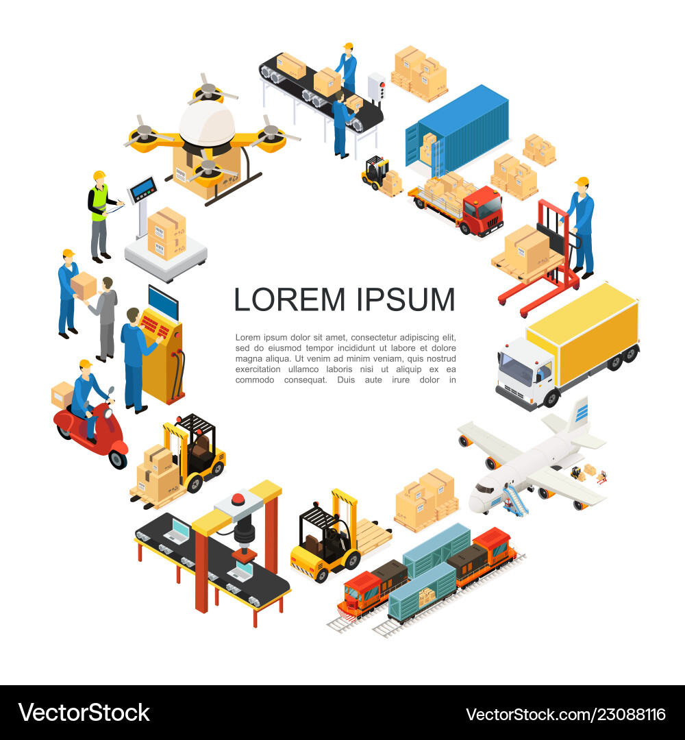 Global Logistics Round Concept Royalty Free Vector Image