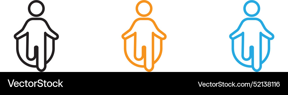 Man jumping with skipping rope logo set Royalty Free Vector