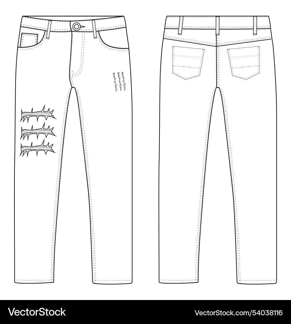 Mens granding jeans pant Royalty Free Vector Image