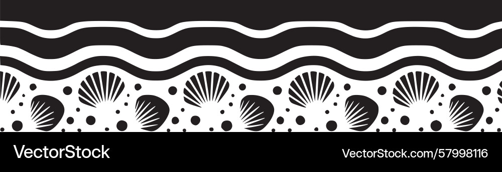 Ocean Shell Wave Border – Royalty-Free Vector | VectorStock