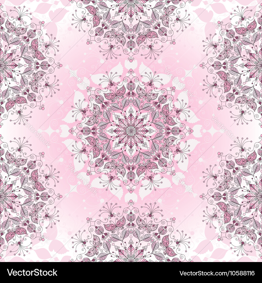 Vintage seamless pink pattern Royalty Free Vector Image