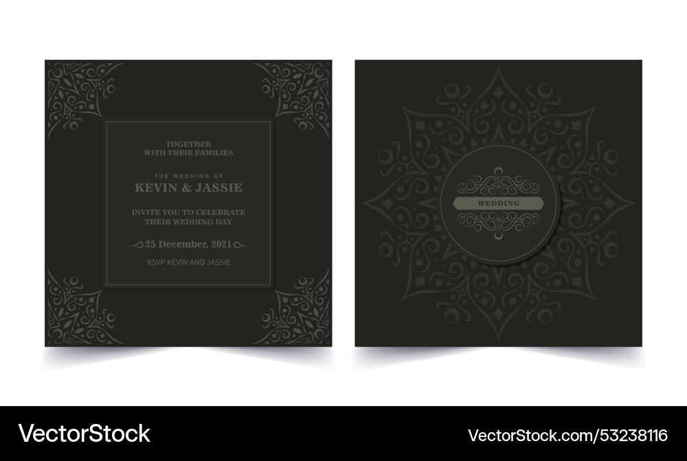 Wedding invitation mandala design background Vector Image